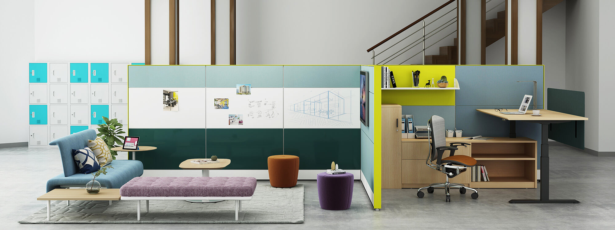 This cubicle allow you to create private or semi-private work areas ...